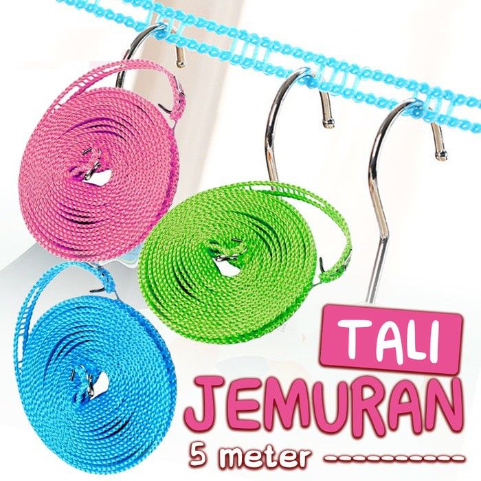 Tali Jemuran 5 Meter / TALI GANTUNGAN JEMURAN / Tali Jemuran Baju ...