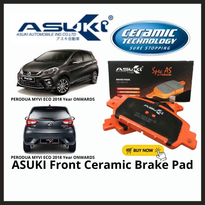 ASUKI Front Ceramic Brake Pad Perodua Myvi 2018 Break Pad Myvi Gen3 ...