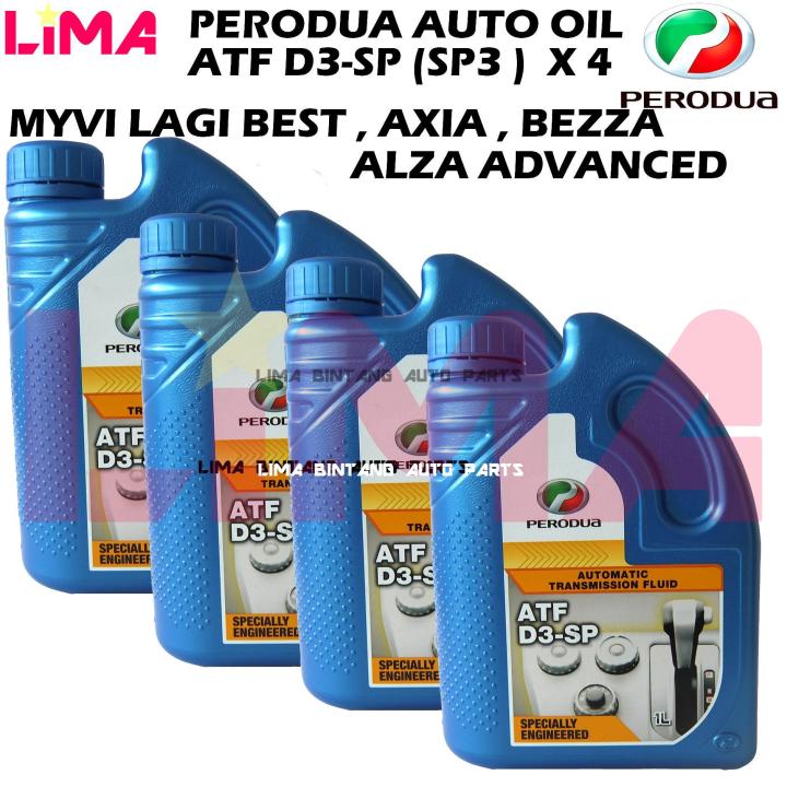 4 X PERODUA SP3 ATF AUTO OIL FLUID 1L *ORIGINAL* ( 9004K-20000) | Lazada