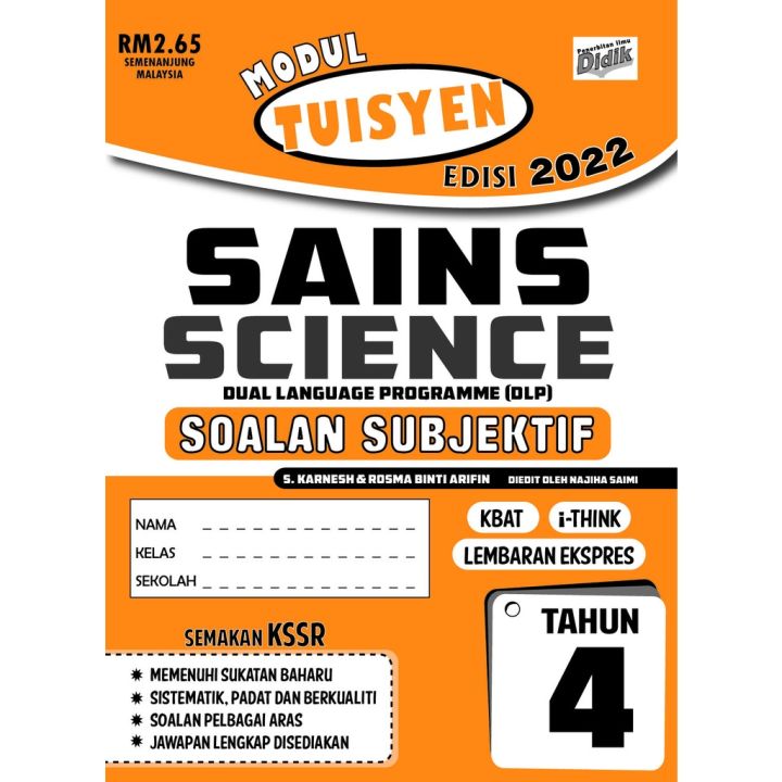 Ilmu Didik 2022: Modul Tuisyen Sains Science Kertas Paper 2 Dwibahasa ...