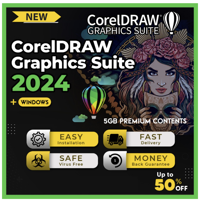 CorelDRAW Graphics Suite 2024 Latest Lifetime | COMES IN A USB FLASH ...