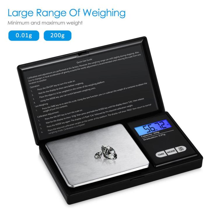 ORIA Digital Mini Scale 200g/500g Pocket Jewelry Scale 0.01g Precision ...