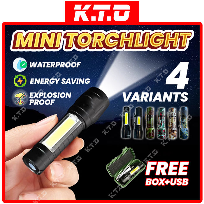 Portable Mini Torch Light USB XPE+COB 4 Modes LED Waterproof LED ...
