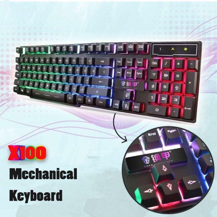 Delicate Mechanical Game Keyboard 104 Key Waterproof X100 (Black ...