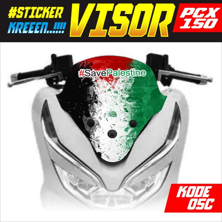 Stiker Windshield Variasi Honda PCX 150 Palestina Visor PCX 150 ...
