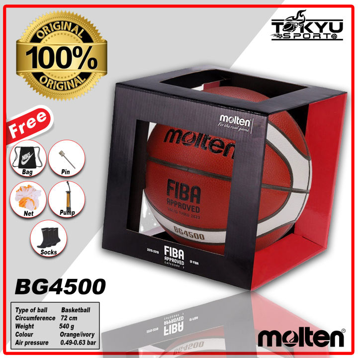 ORIGINAL BG4500 SIZE 7 BASKETBALL SET WITH BAG PUMP PIN AND NET, SOCKS ...