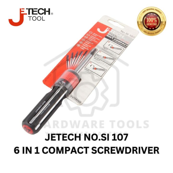 JETECH NO.SI107 6 In 1 Compact Screwdriver | Lazada