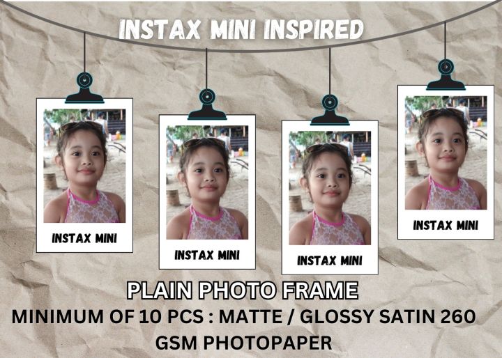 "Personalized instax mini-Inspired (2.1 x 3.4 inch) MINIMUM OF 2 PACK ...