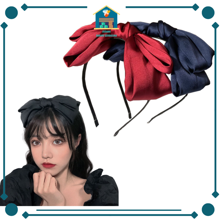 GBS Bando Wanita Dewas Pita Besar Bandana Model Pita Kupu-Kupu headband ...