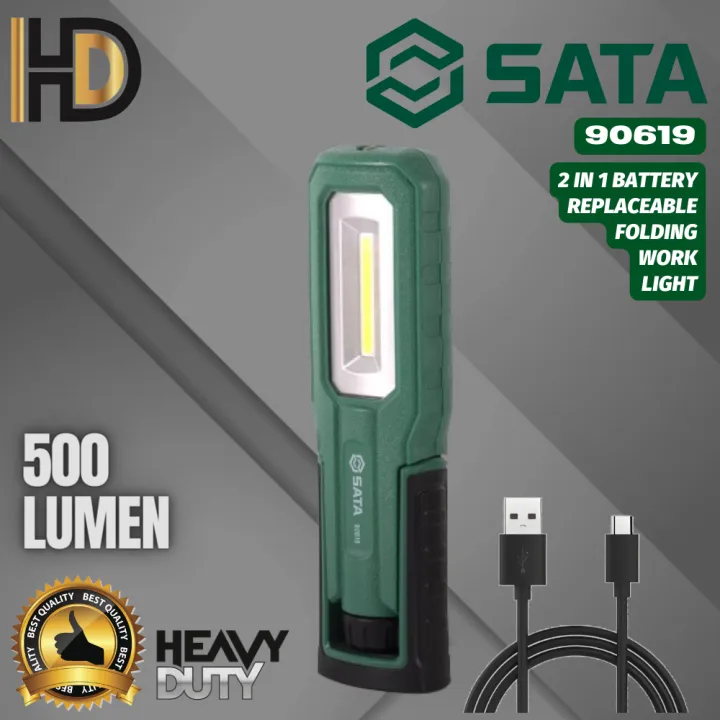 SATA Battery Rechargeable Folding Work Light 500 Lumen / SATA ...
