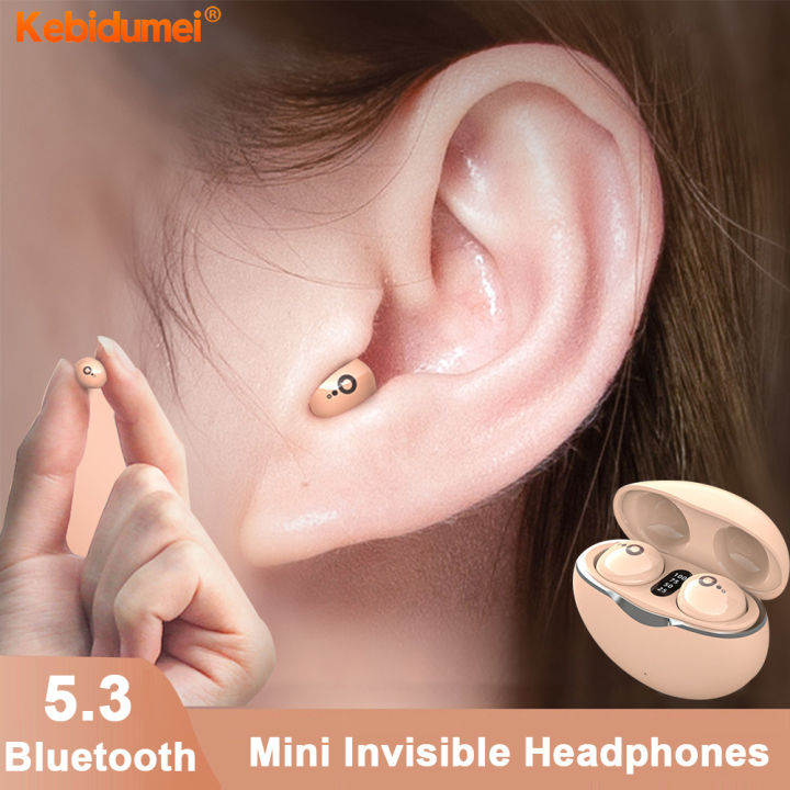 Kebidumei Mini Invisible Headphones TWS Bluetooth 5.3 Wireless Heasets ...