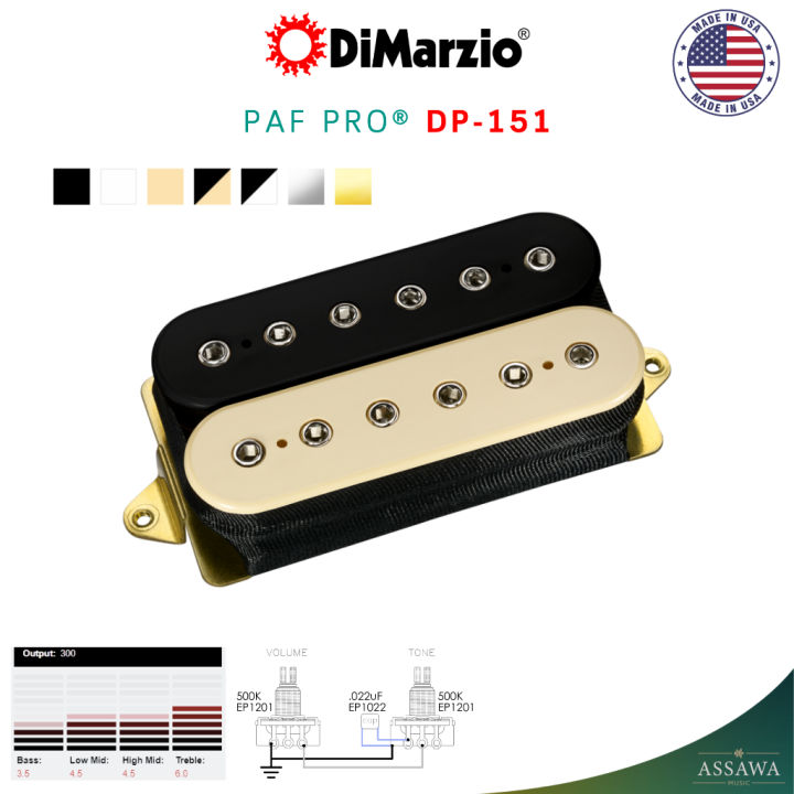 Dimarzio DP-151 PAF PRO ปิ๊กอัพกีต้าร์ไฟฟ้า DP151 Pickup Guitar ดิมาร์ซิโอ้ ปิ๊กอัพ DP 151 F ...