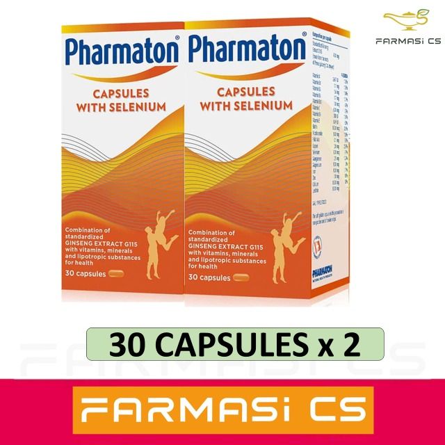 PHARMATON Capsules with Selenium 30 Capsules x 2 Bottles EXP:02/2026 ...
