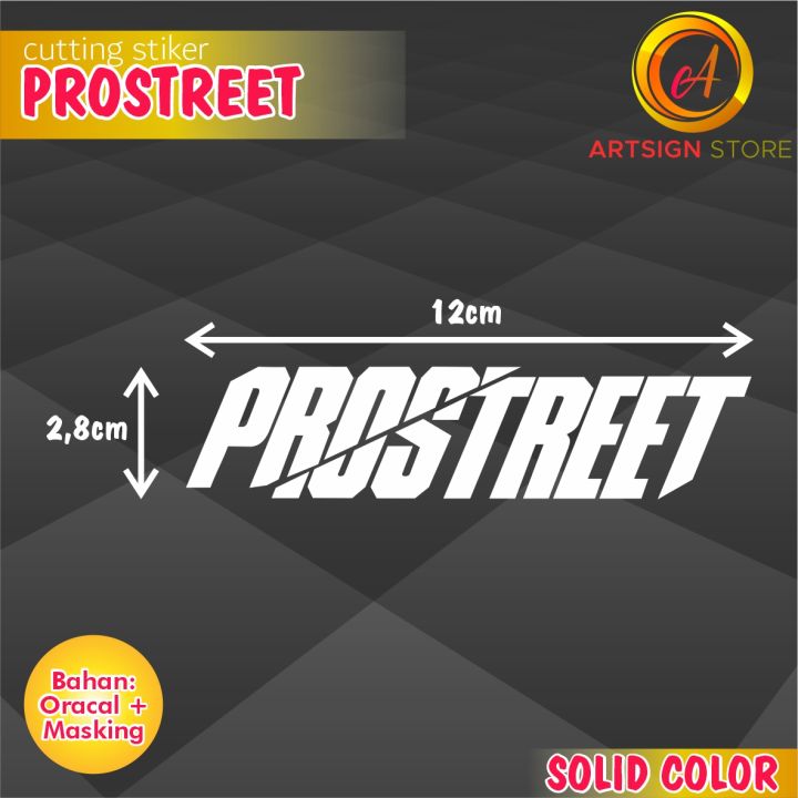 Stiker Prostreet 12cm Cutting Stiker Pro Street 12cm Oracal Putih Hitam ...