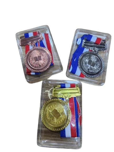 Deped Medals Book And Torch With Bister 3.8 CM SILVER ONLY ( 40 Pcs Per ...