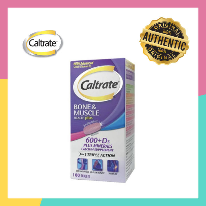 Caltrate Bone & Muscle Health Plus 600+D3 Plus Minerals Triple Action ...