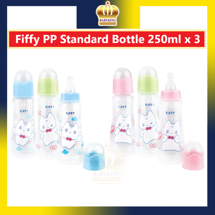 Original Fiffy PP Standard Neck Streamline Bottle Bottles (250ml x 3 ...