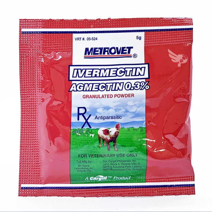 Metrovet Agmectin 0.3% 5g (3 sachets per order) - Anti-Parasitic For ...