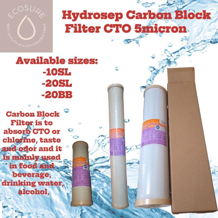 ORIGINAL Hydrosep Carbon Block Filter CTO 10SL / 20SL / 20BB Water ...