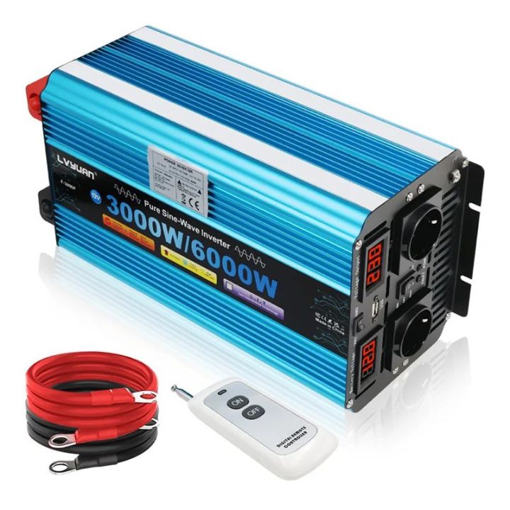 LVYUAN high frequency 3kw pure sine wave inverter 12V 24V 48V to 110v ...