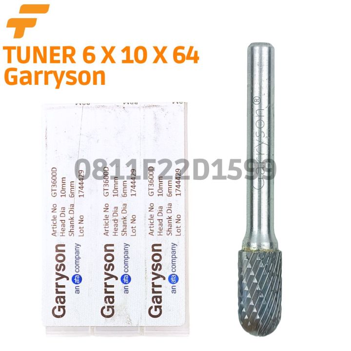 Rotary Burr 6mm x 10mm Cuner Garryson Bor Tuner Carbide Tungsten 2 Arah ...