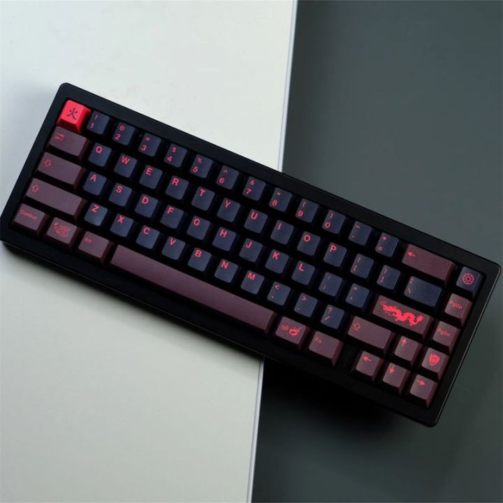 【Keycap only】gmk Red Dragon Keycap Gradient Black Red Red 129 Phím ...