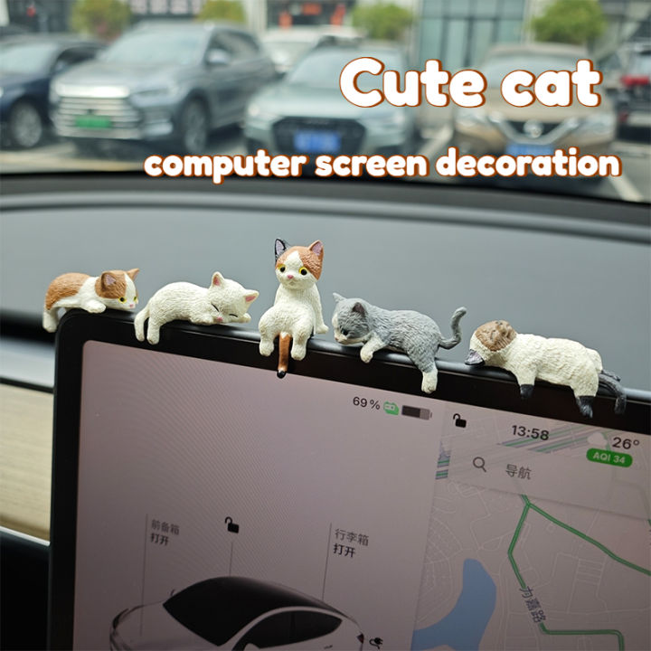 Cute Cat Mini Decoration Car Central Control Display Screen Cartoon ...