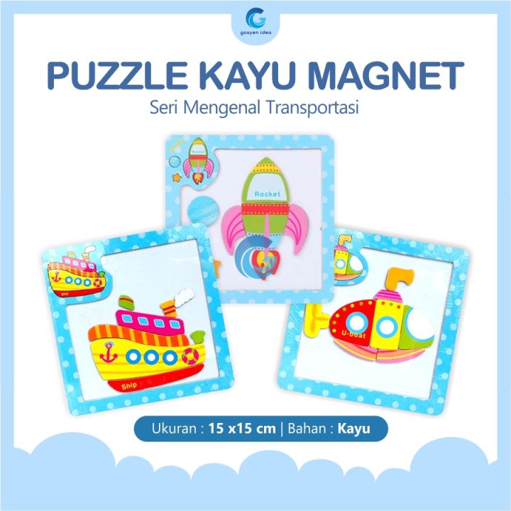 Puzzle Edukasi - Anak Magnet Kayu Transportasi | Lazada Indonesia