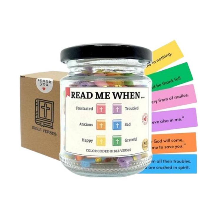 Bible Verse Jar Glass Gratitude Jar Bible Verse Cards Color Coded Bible ...