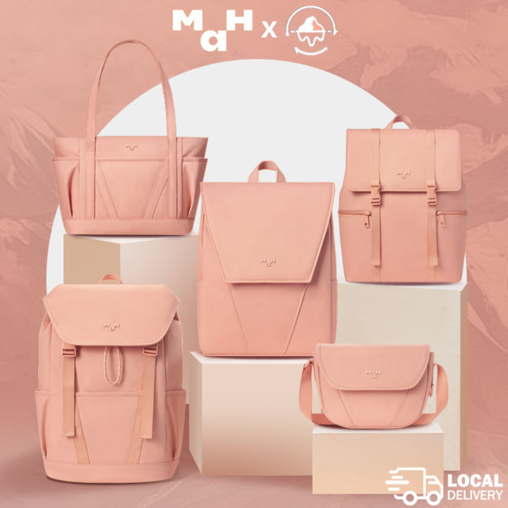 MAH Glacier Pink Series Waterproof Backpack Shoulder Bag | Lazada
