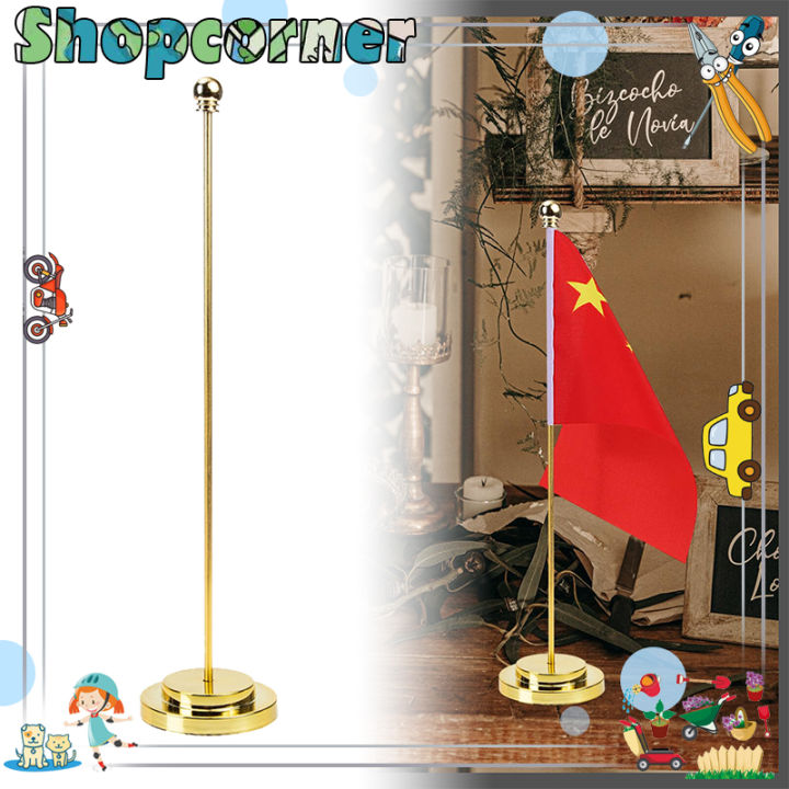 Standing Bendera Tiang Bendera Stenlis 30cm Tempat Bendera Meja ...