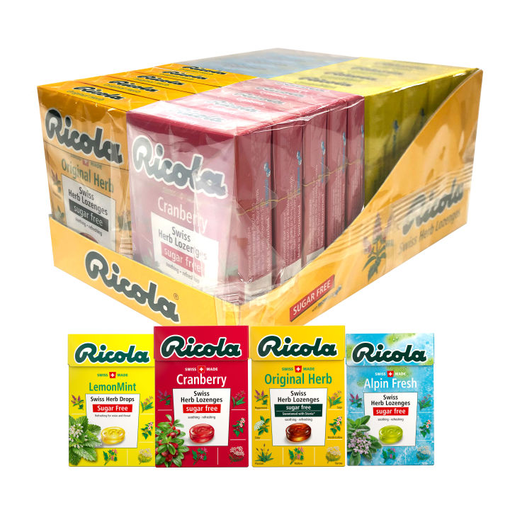 Ricola Sugar Free in 4 Flavors (20 x 40g Boxpack) | Lazada PH