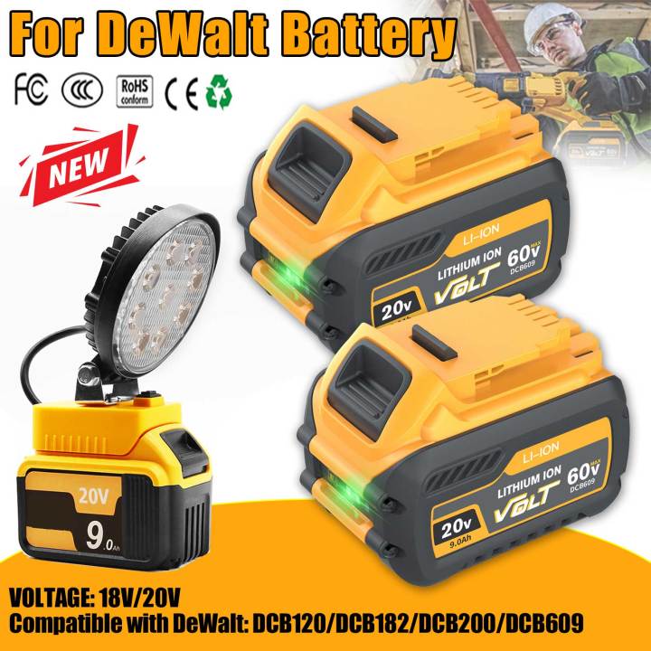 9000MAH For Dewalt DCB200 20V Compatible with For Dewalt FlexVolt 120V ...