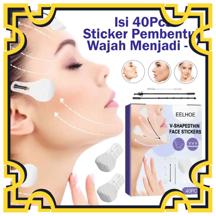 HS 40 PCS STIKER PEMBENTUK WAJAH V STIKER WAJAH ANTI KERUT ELLHOE V ...