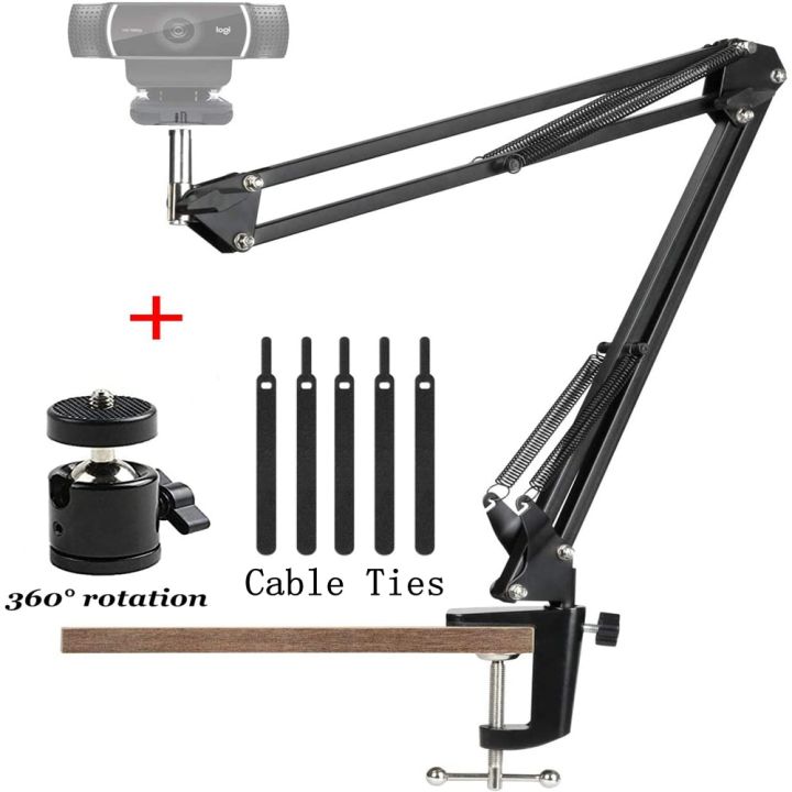 Desktop Webcam Tripod Stand With Stabilizer Suspension Boom Scissor Arm ...