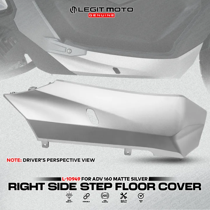LEGITMOTO ADV 160 SIDE STEP FLOOR COVER MATTE-SILVER FINISH LEFT ...