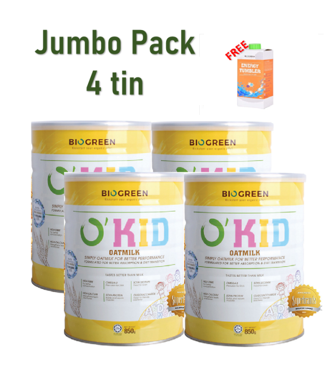 2/4/6 X Biogreen O'Kid Oatmilk, 850g (HALAL), expiry September-2027 ...