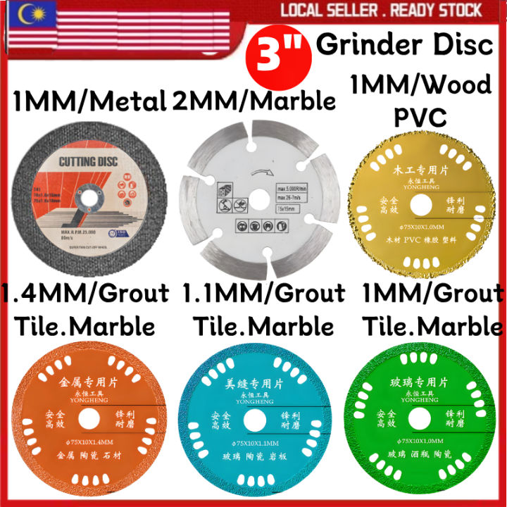 3 Inch Grinder Tile Grout Clear Disc Metal Wood Marble Diamond Cutting ...