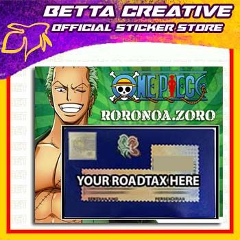 Road Tax Sticker - One Piece ZORO Anime [ Betta Creative ] | Lazada