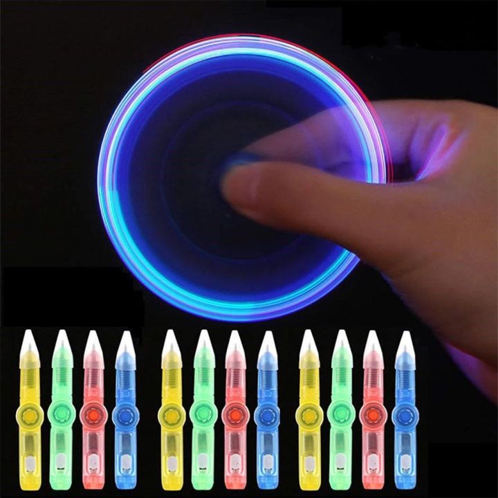 LED Spinning Pen Ball Pen Fidget Spinner Hand Top Glow In Dark Light ...
