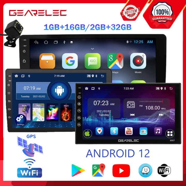 GEARELEC 7/9/10 Inch Android 12 Car Stereo Radio 2GB/4GB RAM 32GB ROM Bluetooth WiFi GPS ...