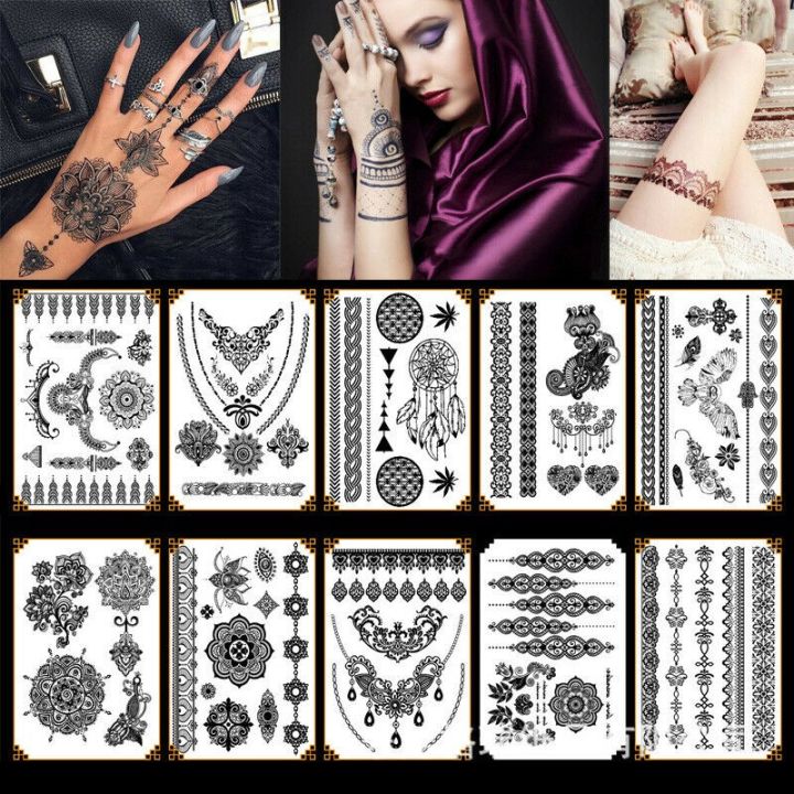 [SteadyINK] Henna Sticker Black Tattoo Sticker Waterproof - Premium ...