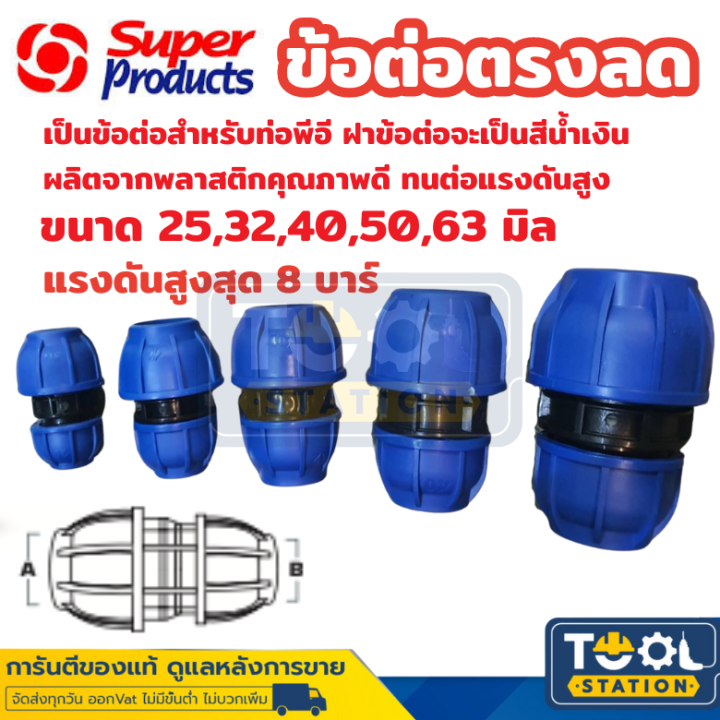 Super product ข้อต่อตรงลด PE ข้อลด ต่อลด ขนาด 25,32,40,50,63 มิล | Lazada.co.th