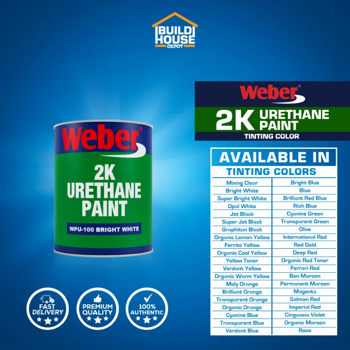 WEBER 2k Urethane Paint - High Gloss - Tinting Colors - 4L | Lazada PH