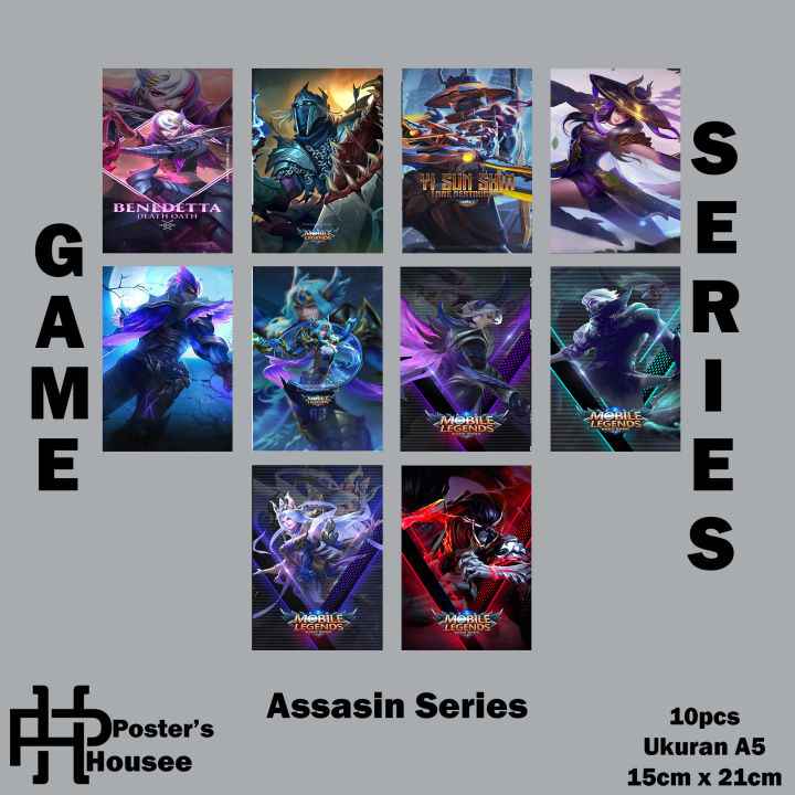 Poster Dinding Tema Game Moba Isi 10 Lembar Bisa Request Hero - Poster ...