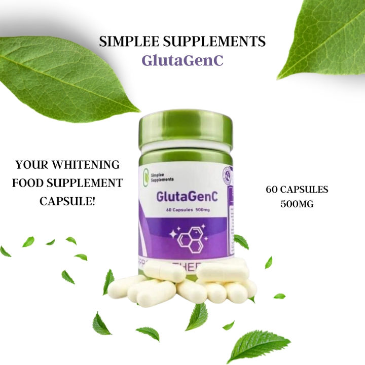 SIMPLEE SUPPLEMENTS GLUTA GEN C 60CAPSULES 500MG GLUTATHIONE FOOD ...