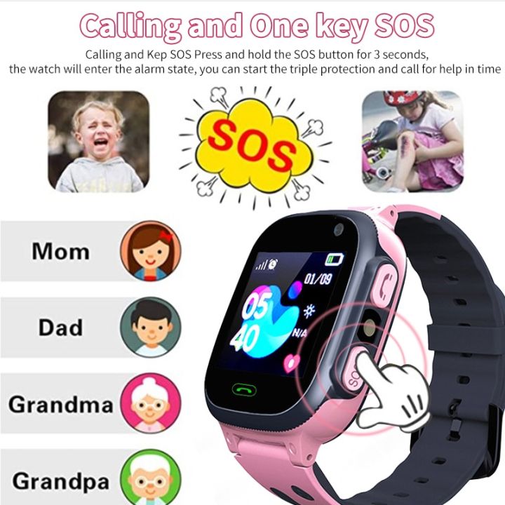 New Kids Smartwatch GPS SOS Waterproof Smartwatch Clock Sim Card ...