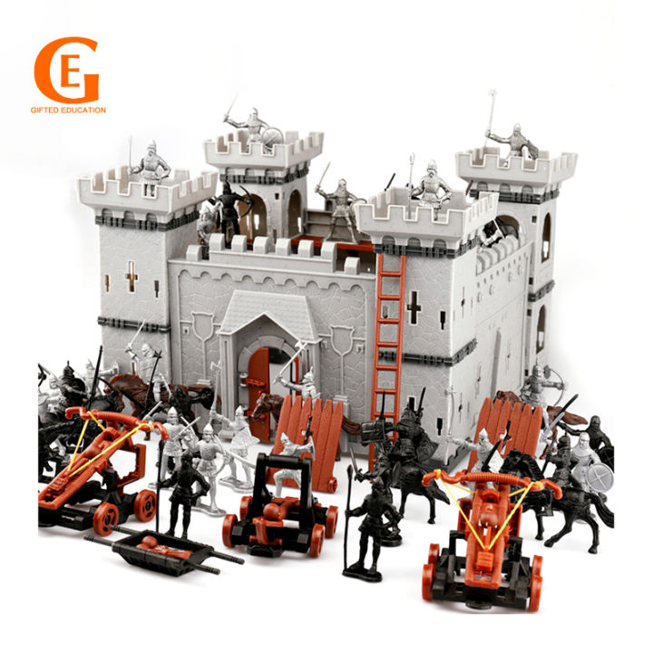 Kids DIY UK Medieval Castle Soldiers Model Set Knights Figures Static ...