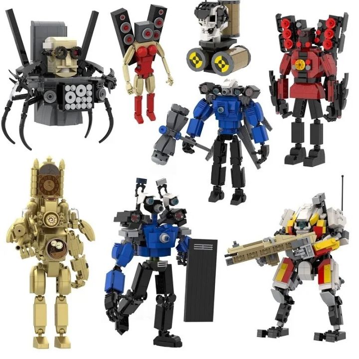 Skibidi Toilet Building Blocks 5 Set Skibidi Toilet Logo The Audio Man ...