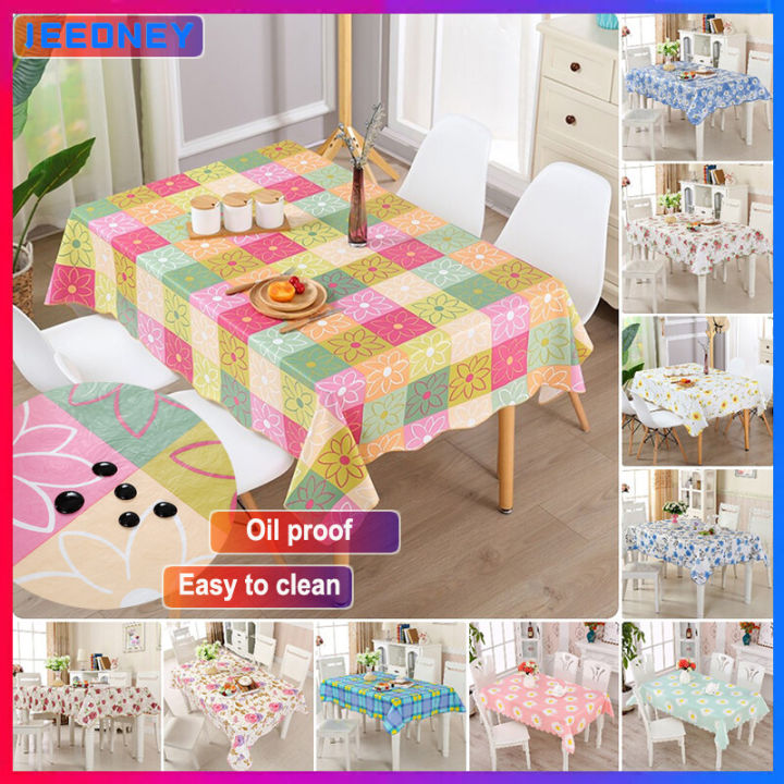 PEVA Table Cloth Waterproof Rectangular Dinning Table Cover Desk Cover ...